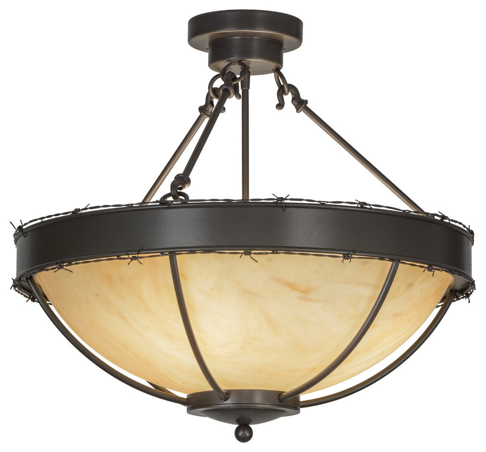 24W Barbed Wire Semi-Flushmount - Transitional - Flush-mount Ceiling ...