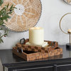 Dark Brown Wood Modern Tray, Set of 2 14", 16"W, S/2 14", 16"W ...
