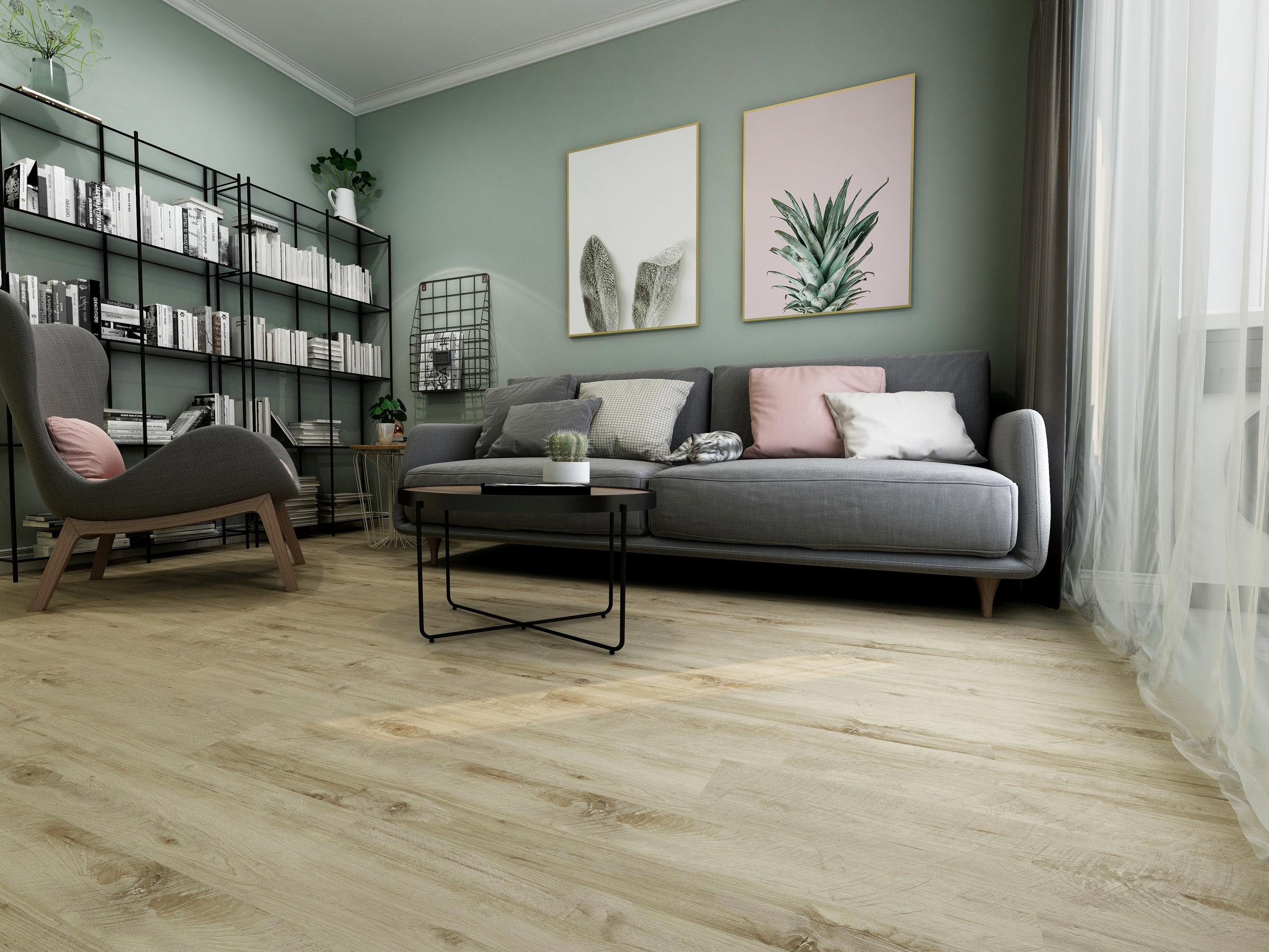 Dekorman Ash Oak 7mm waterproof vinyl plank flooring, click locking ...