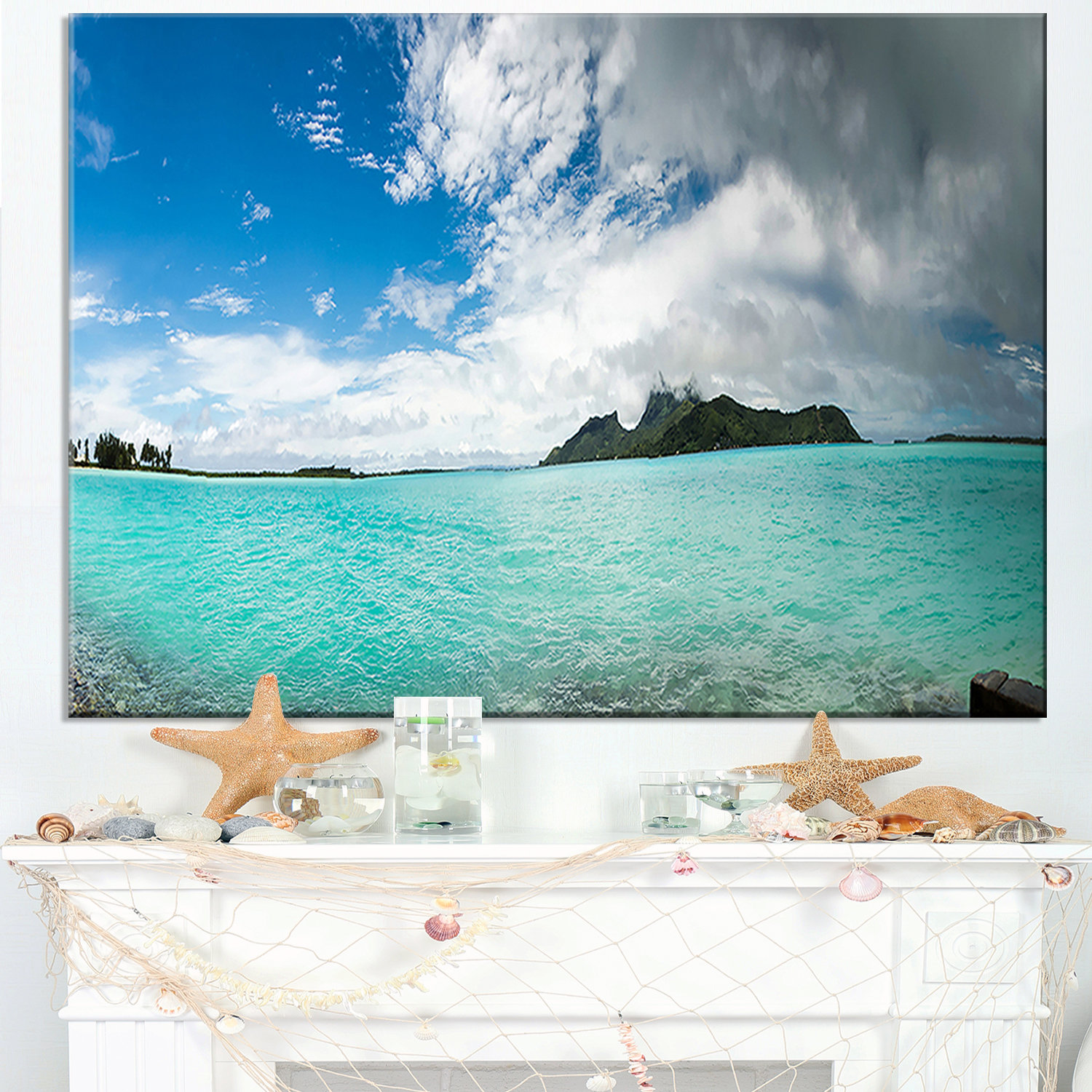 "Bora Bora French Polynesia Panorama" Large Seascape Canvas Print, 32 ...