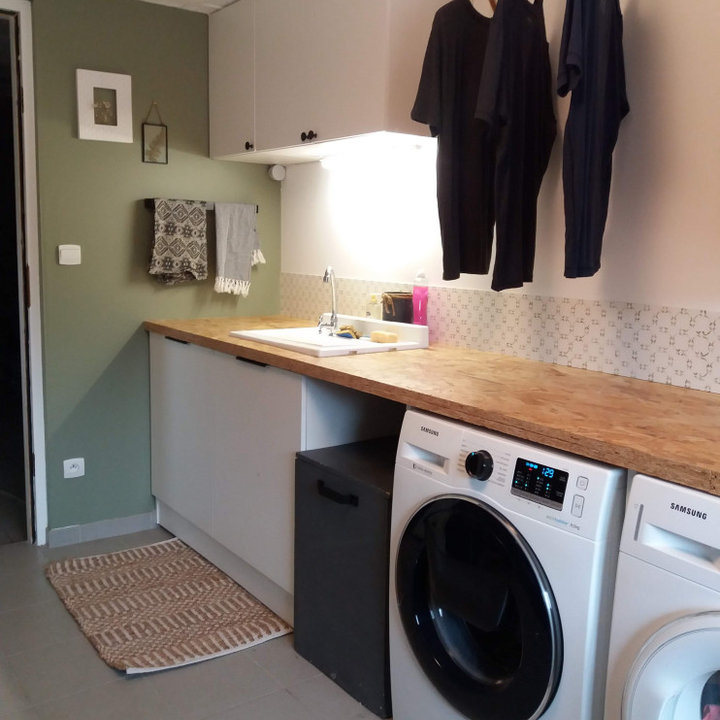75 Beautiful Laundry Room with Green Splashback Ideas & Designs - May ...
