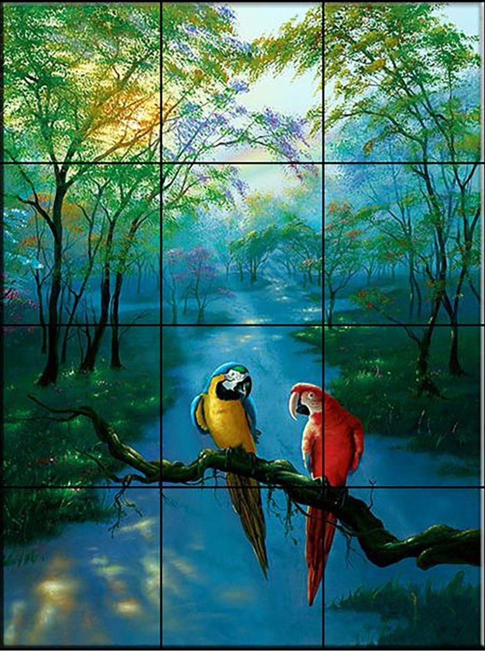 Tile Mural, Colors Of The Rainbow- Jw by Jim Warren, 12.75" x 17" (12 ...