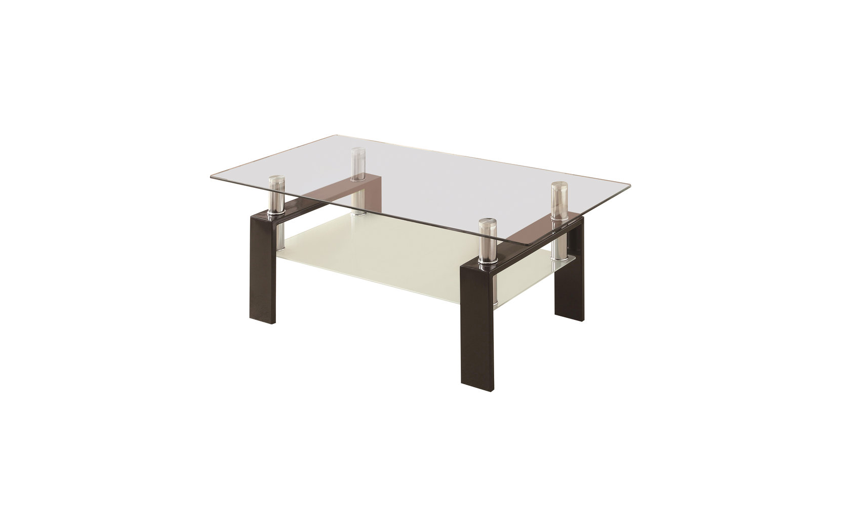 Coaster Glass Top Contemporary Rectangular Coffee Table in Black ...