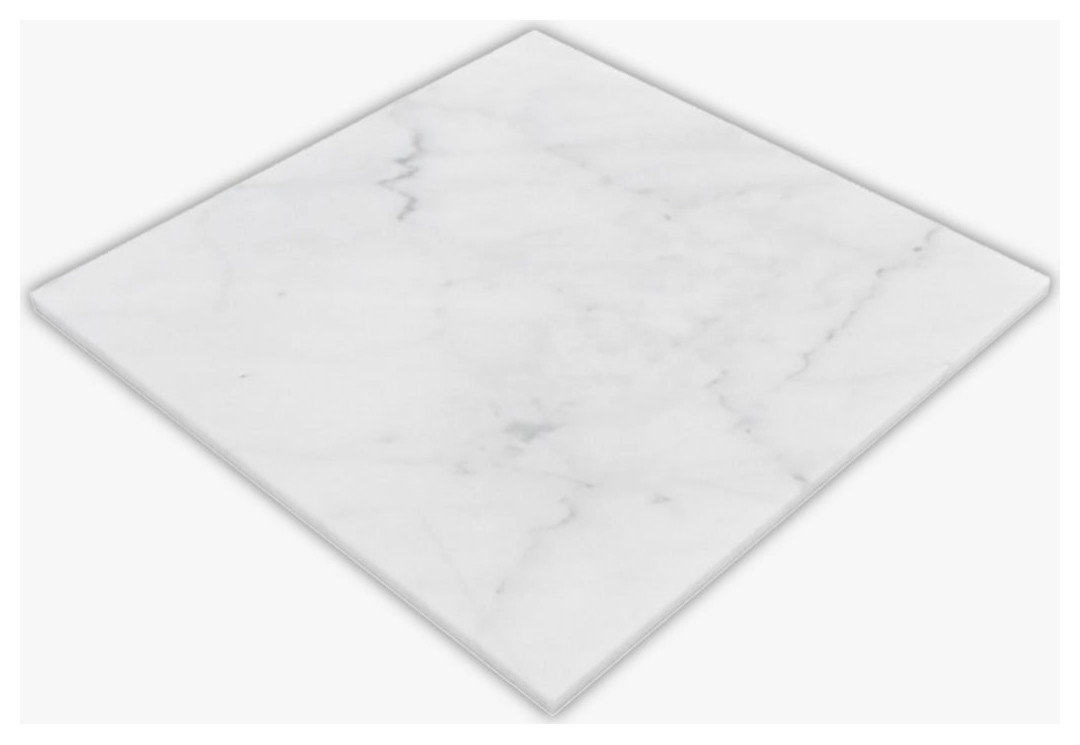 White Carrara Polished 12x12 Marble Tile, 12x12 - Traditional - Wall ...
