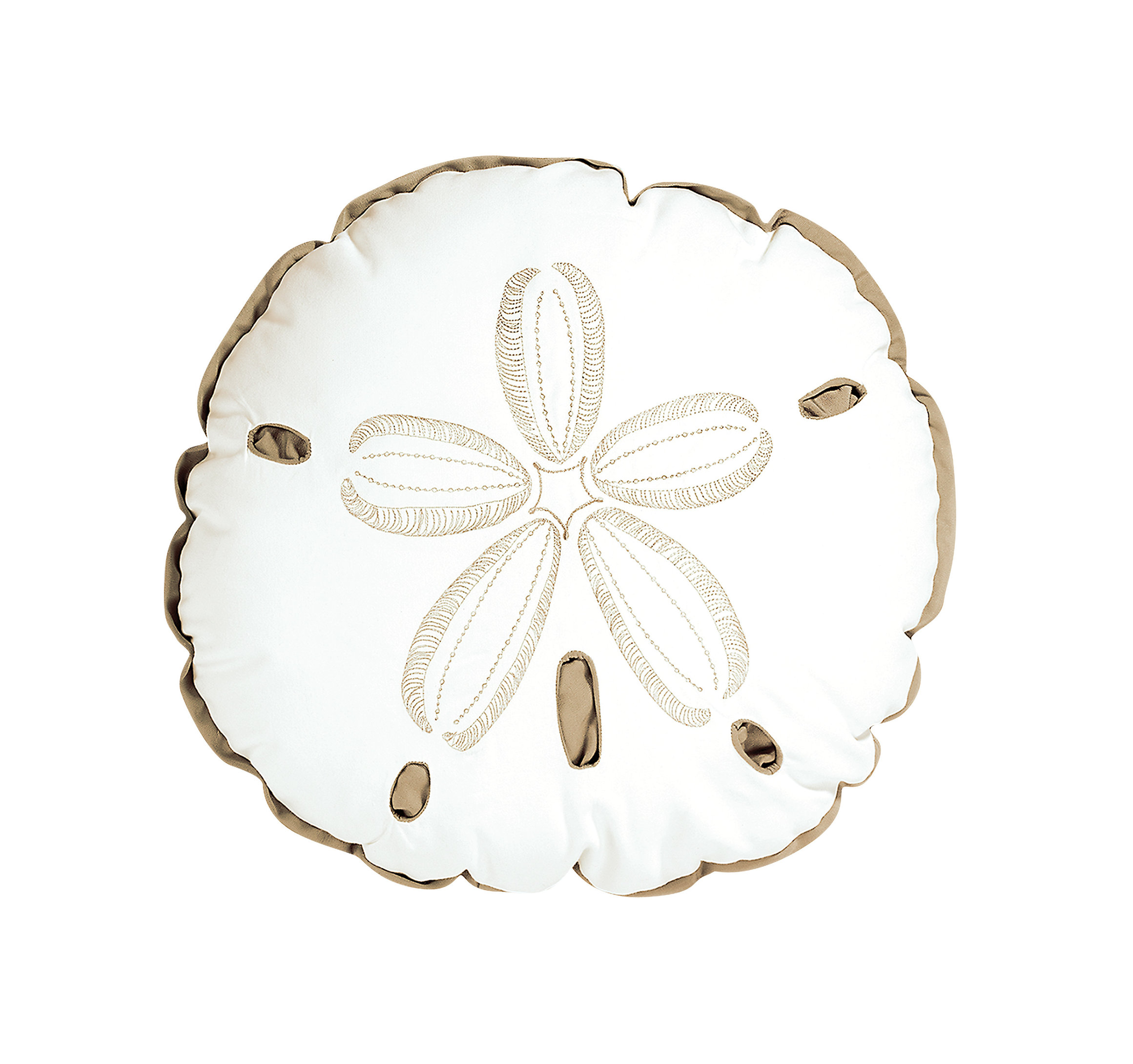Sand Dollar Shaped Indoor/Outdoor Throw Pillow - Beach Style - Outdoor ...