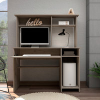 Weston 120 Computer Desk with CPU Storage, and Keyboard Tray, Light ...