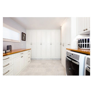 Custom Laundry Room with Pull-Out Storage Cabinet - Laundry Room - San ...