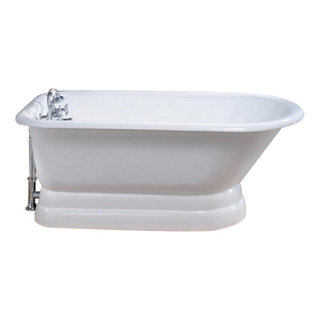 Cheviot Products Cast Iron Pedestal Tub With and Faucet Holes in Tub ...