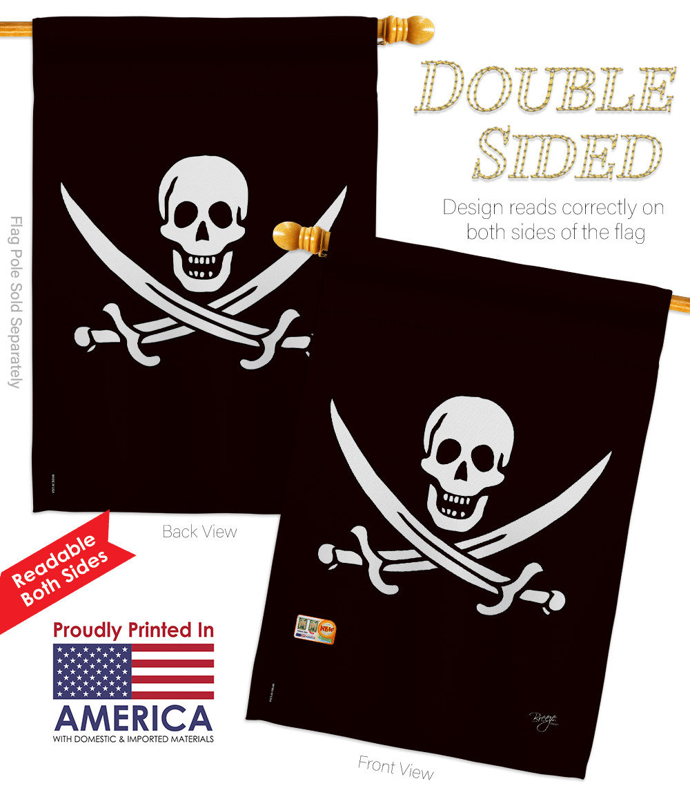 Calico Jack Rackham Coastal Pirate House Flag Set - Modern - Flags And ...