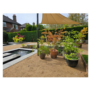 Tranquil Water Garden with Shade Sail - Modern - Landscape ...