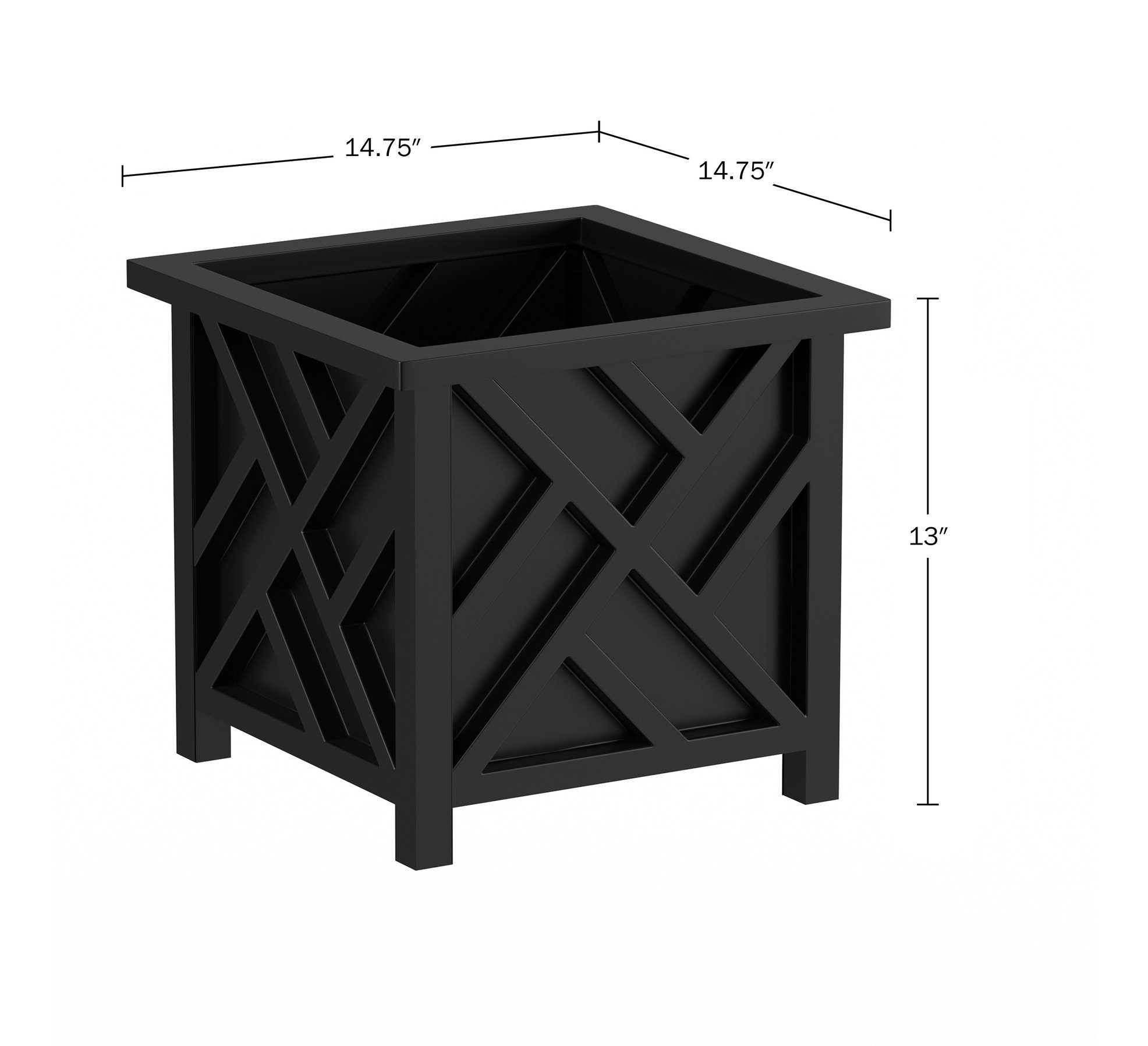 Lattice Design Planter Box Square Decorative Outdoor Flower or Plant ...