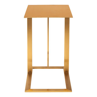 Celine Side Table In Brushed Gold Stainless Steel - Contemporary - Side Tables And End Tables ...
