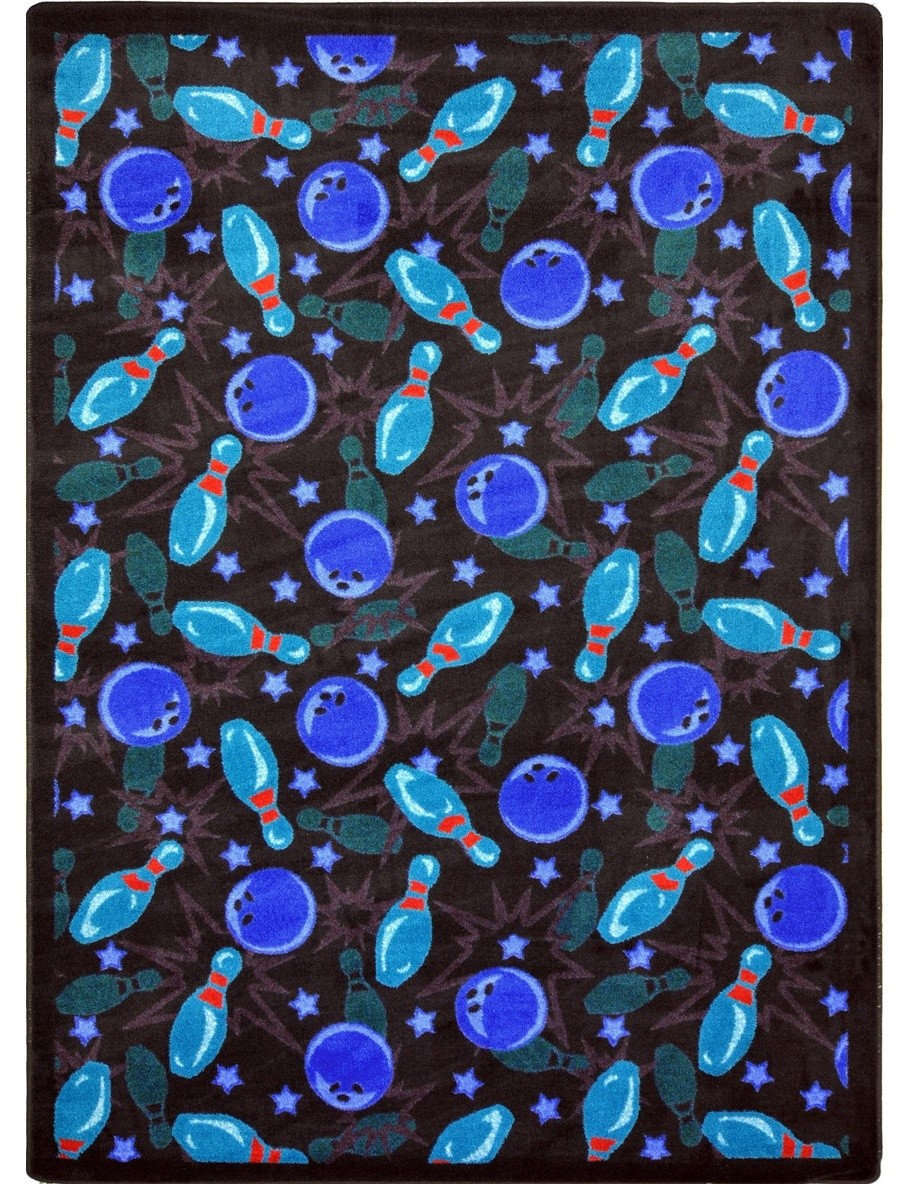 Games People Play Rug, Retro Bowl, 3'10"x5'4", Midnight, 7'8"x10'9 ...