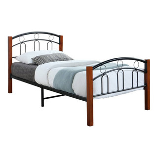 Better Home Products Hercules Twin Size Platform Metal Bed Frame, Black ...