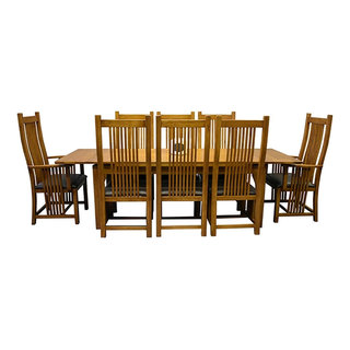Crafters and Weavers Arts and Crafts Solid Wood Dining Set in Cherry ...