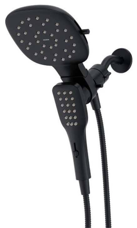 Moen Verso 16in Square Matte Black 2-in-1 Shower Combo with Infiniti ...