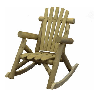 31" X 42" X 41" Natural Wood Rocking Chair - Rustic - Outdoor Rocking ...