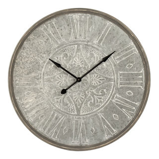 Wooden Frame Iron Clock - French Country - Wall Clocks - by Hudson Home ...