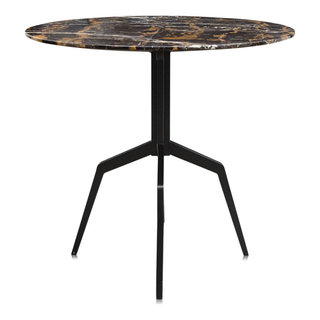 Round Marble Dining Table, Versmissen Razor, Small - Industrial ...
