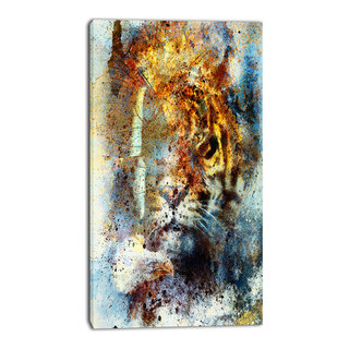 "Gentle Tiger Portrait" Animal Digital Art Canvas Print, 28"x60 ...