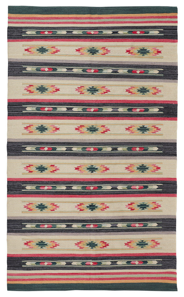 Galvin Navajo Style Ganado Rug, Blanket Pattern, Black, 8'x10 ...