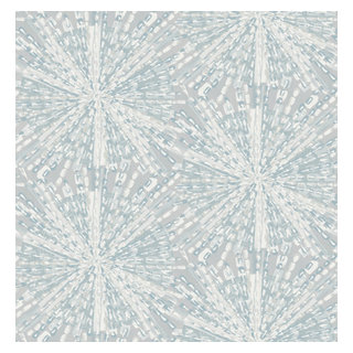 Grey Blue Sunburst Peel & Stick Wallpaper, Swatch - Contemporary - Wall ...