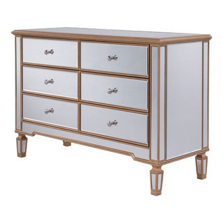 Elegant Contempo 6 Drawer Dresser, Gold Paint - Transitional - Dressers ...
