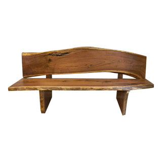 Rustic Live Edge Bench, 72"x22.5" - Rustic - Outdoor Benches - by The ...