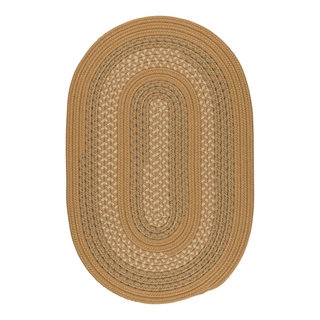 Georgetown Bordered Indoor/Outdoor Rug GT40, 6'x9' Oval - Farmhouse ...