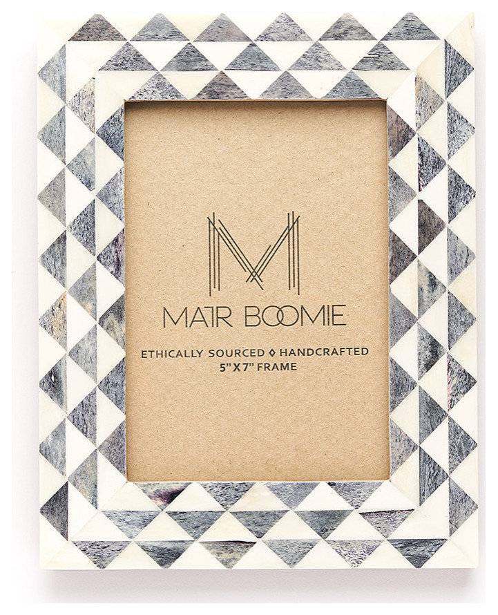 Varuna 5"x7" Gray and White Picture Frame Handmade - Contemporary ...