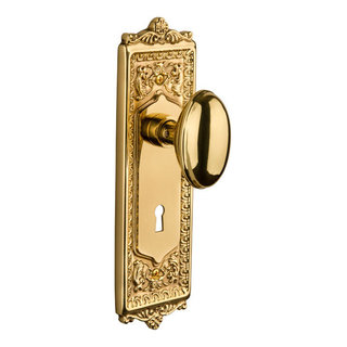 Nostalgic Egg and Dart Plate-Homestead Knob-Unlacquered Brass ...