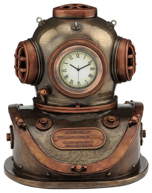 Diving Helmet Clock, Steampunk - Industrial - Desk And Mantel Clocks ...
