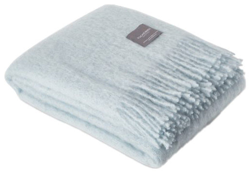 Dusky Blue Mohair Throw - Contemporary - Throws - by Room With a Soul ...