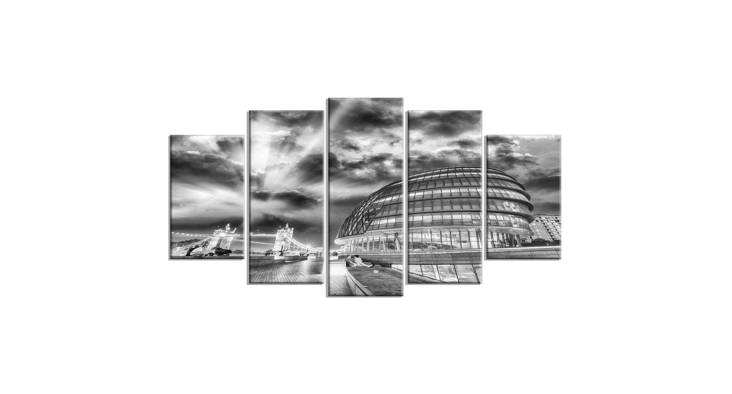 "London Night Cityscape around Southwark" Metal Wall Art, 60"x32 ...