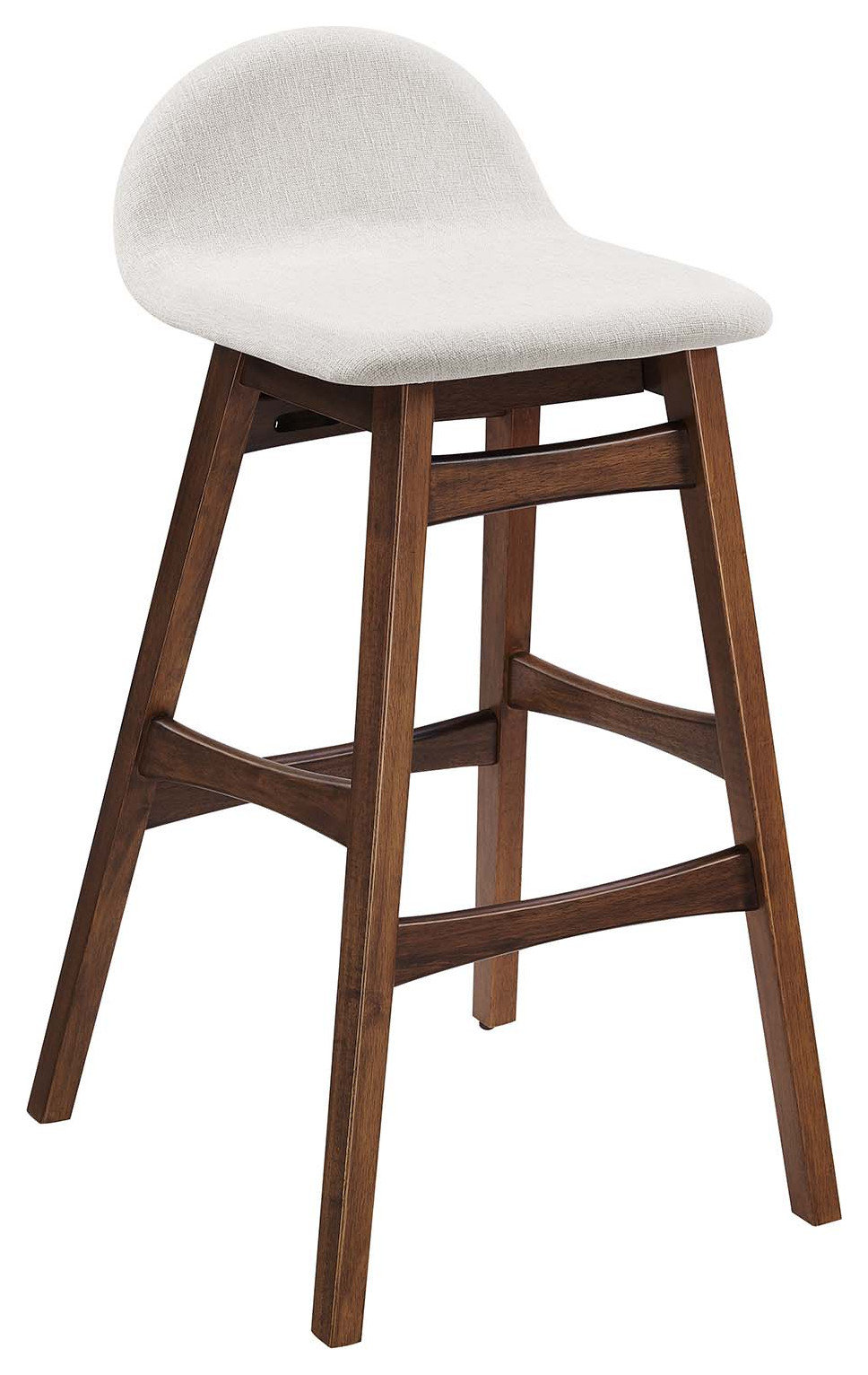 Juno Wood Bar Stool, Set of 2, Ivory Fabric - Transitional - Bar Stools ...