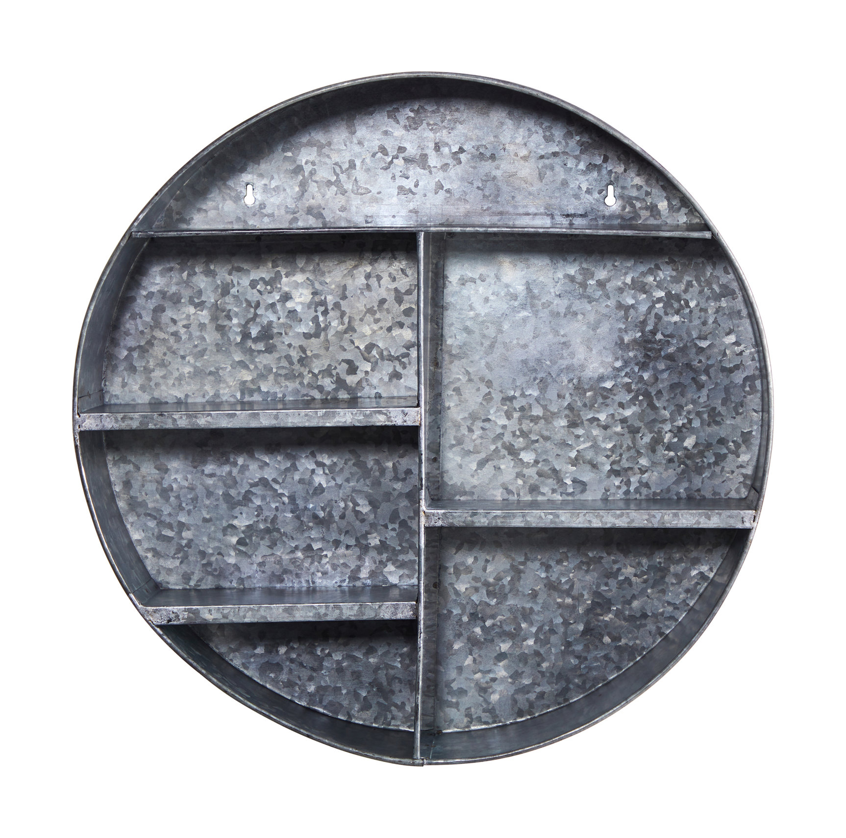 18 Galvanized Circular Metal Wall Mounted Shelf With Four Tier Shelves ...
