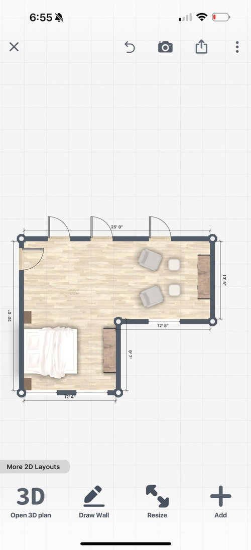 L Shaped Master bedroom