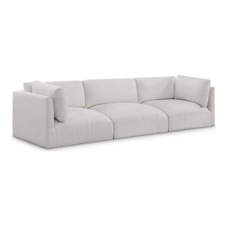 Ease Fabric Upholstered Modular Sofa, 3 Piece: 2 Corner, 1 Armless ...