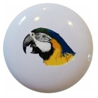 Macaw Parrot Head Ceramic Knob - Contemporary - Cabinet And Drawer ...