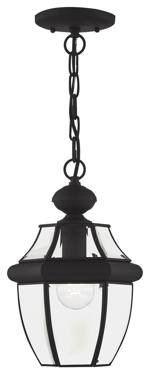 Livex 2152-04 1-Light Outdoor Chain Lantern, Black - Traditional ...