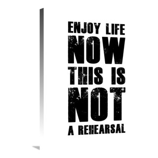 "Enjoy Life Now Poster White" Fine Art Print, 24" x 32" - Modern ...