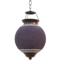 Navy Blue Pendant Sphere Lantern - Mediterranean - Pendant Lighting ...