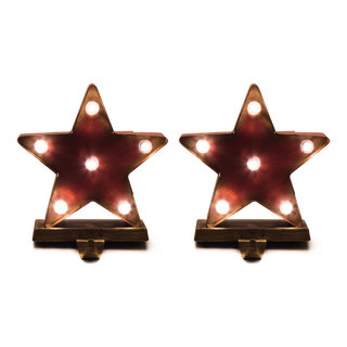 Marquee LED Star Stocking Holder, Set of 2 - Contemporary - Christmas ...