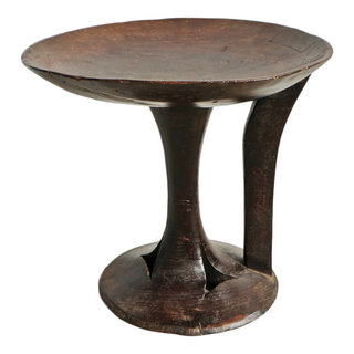 Consigned Naga Wood Pedestal Bowl Plate 1 - Rustic - Decorative Bowls ...
