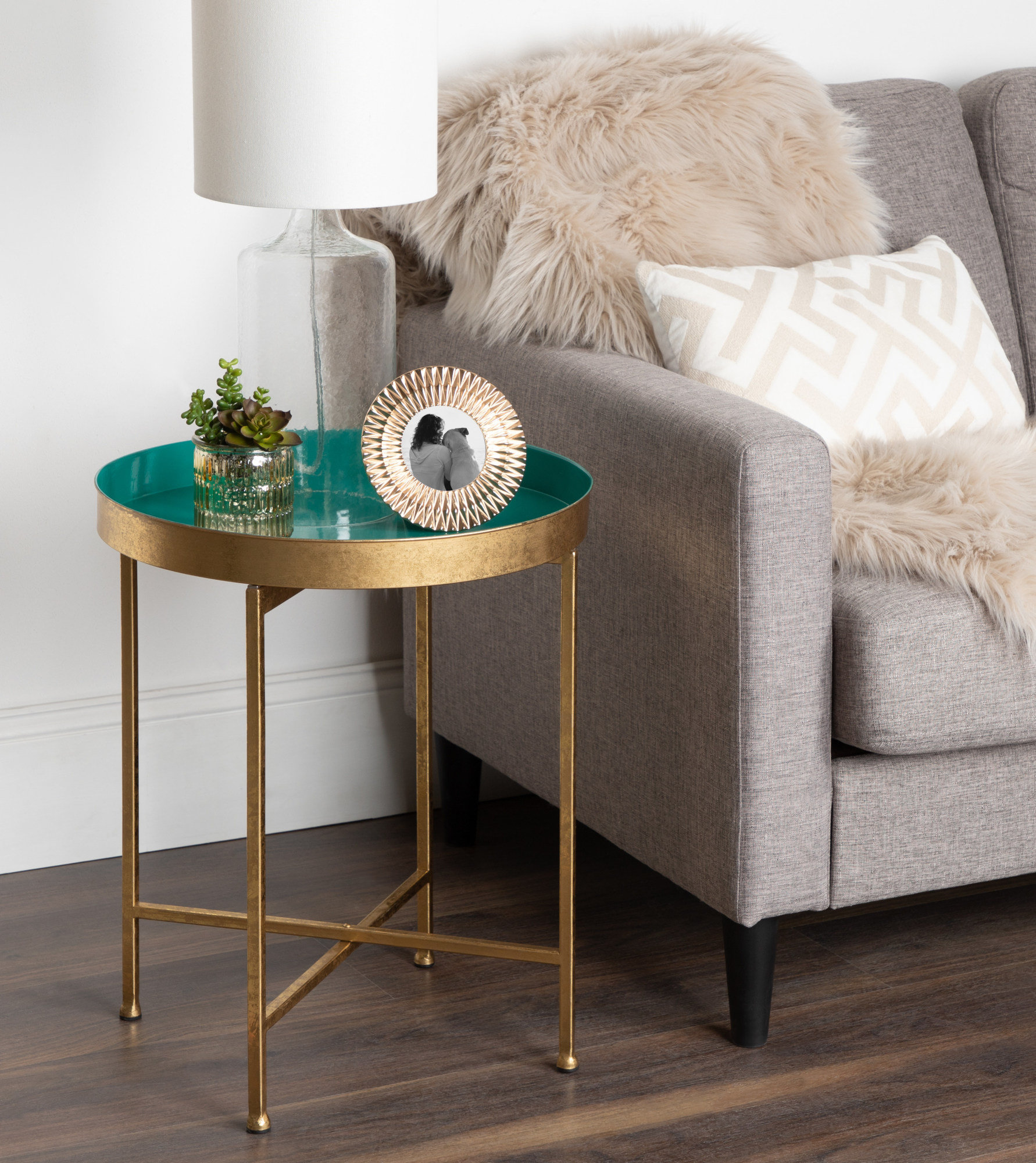 Celia Round Metal Side Table - Contemporary - Side Tables And End ...
