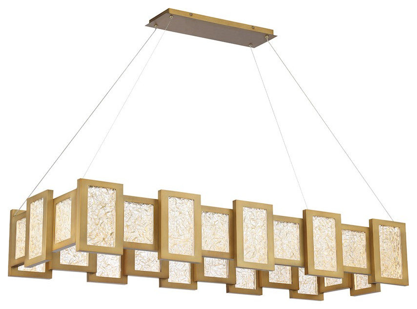 Modern Forms Fury 24-Light 48" LED Rectangular Chandelier/3000K, Brass ...