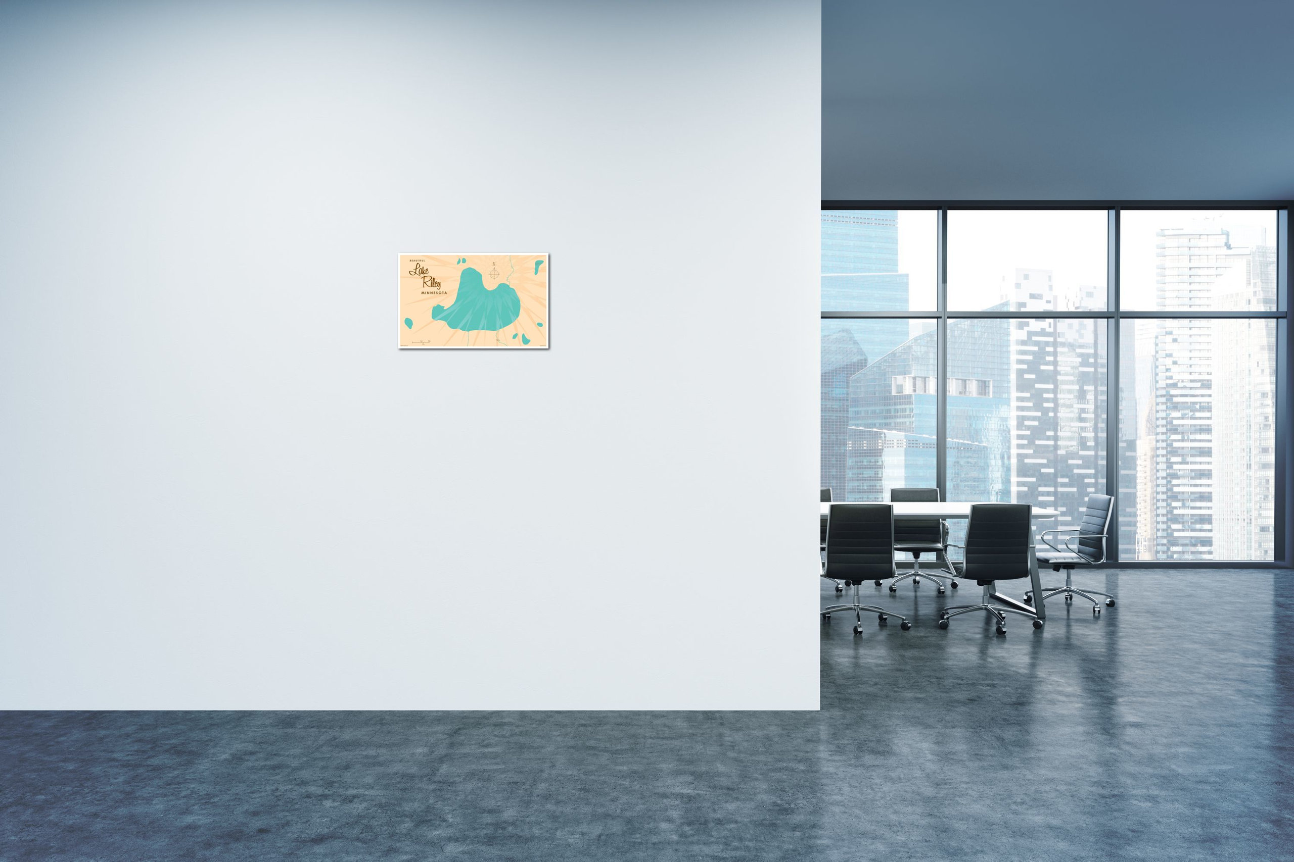 Lakebound Lake Riley Minnesota Map Art Print, 12"x18" - Contemporary ...