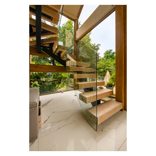 Riverside House & Garage Glazed Bridge - Staircase - Other - by Niche ...
