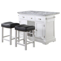 Zermatt Kitchen Island 3pc Set - Transitional - Dining Sets - by Steve ...