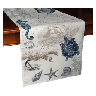 Laural Home Seaside Postcard Table Runner, 13" X 90" - Beach Style ...
